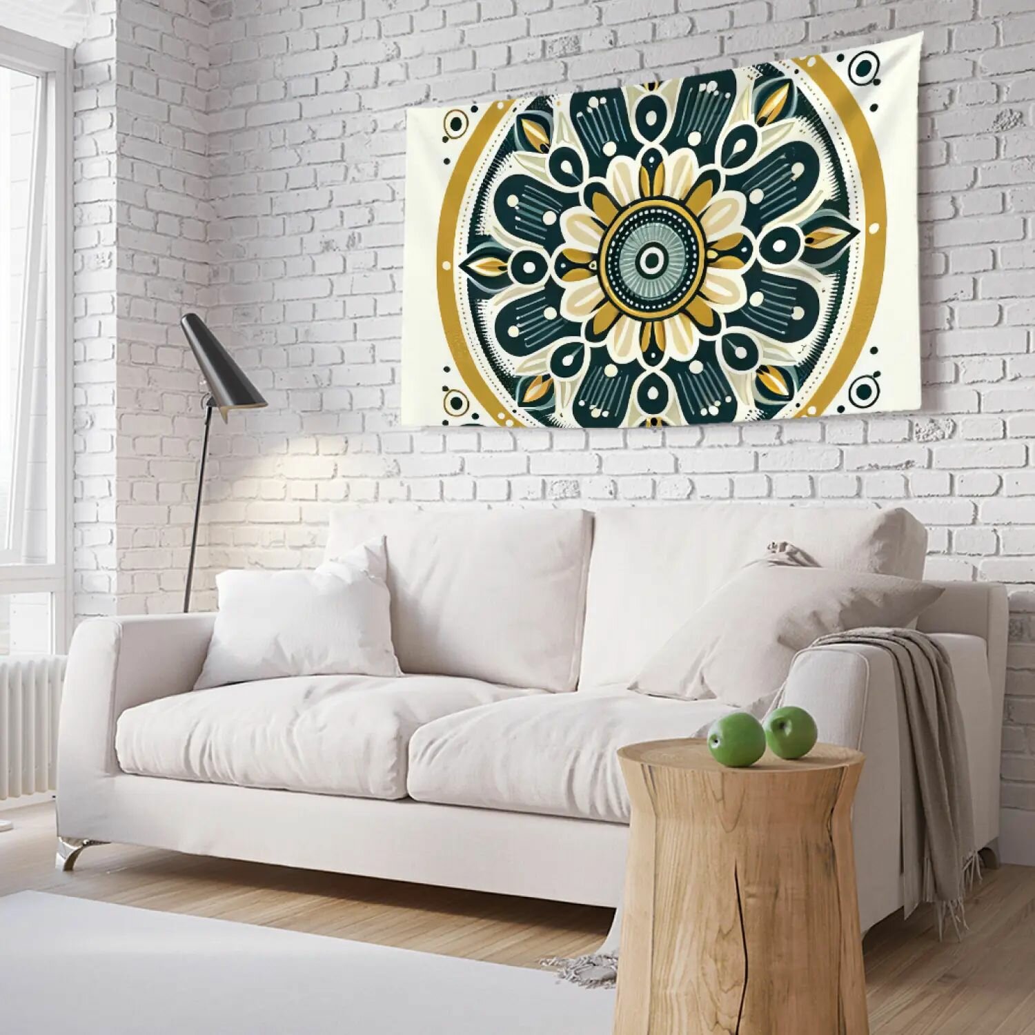 Горизонтальное фотопанно на стену JoyArty "Узоры в кругу", из ткани, 100х150 см