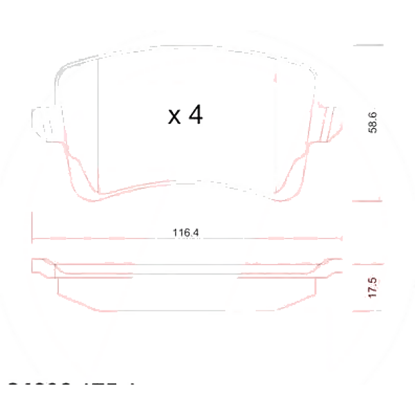 ZIMMERMANN 24606.175.1 (8K0698451 / 8K0698451A / 8K0698451B) комплект тормозных колодок, дисковый тормоз