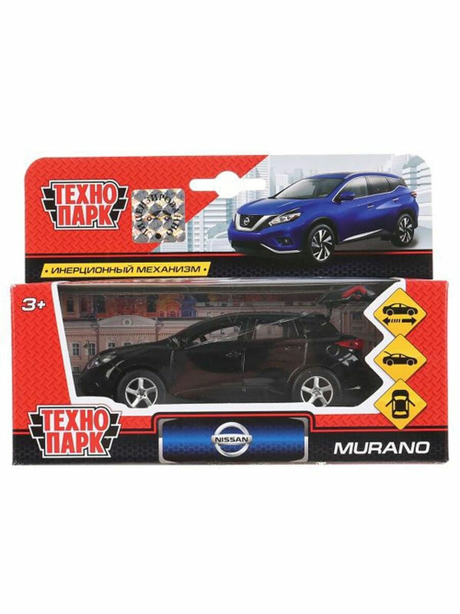 Модель Инерционная Технопарк Nissan Murano (12см, металл, открываются двери, черная, в коробке)