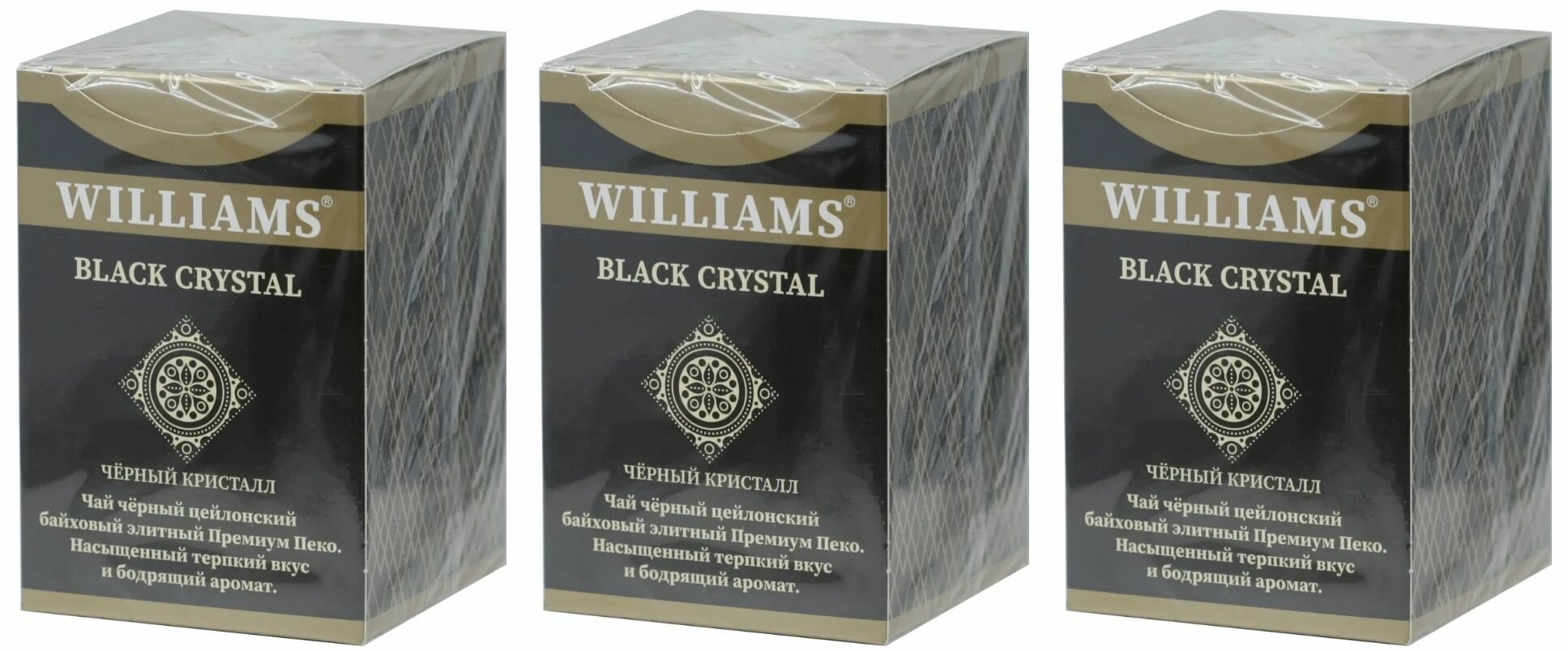 Williams Чай черный цейлонский Black Crystal, стандарт Premium Pekoe, 100 г, 3 шт