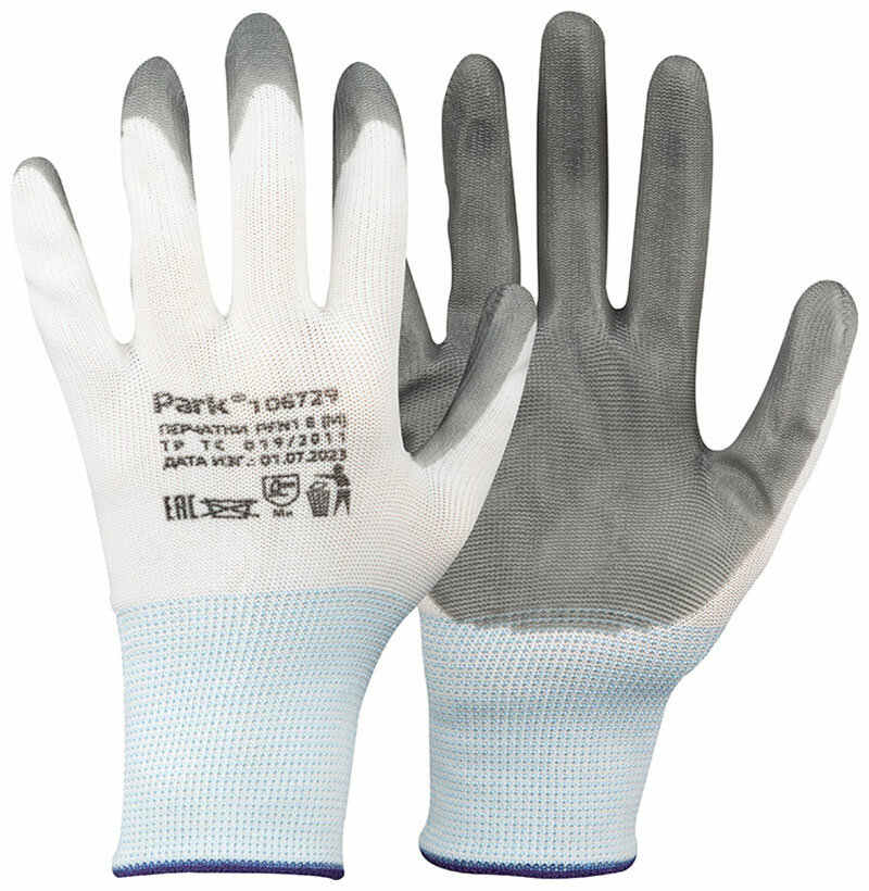 Перчатки рабочие Park PFN1 с нитриловым покрытием, размер М (106729)