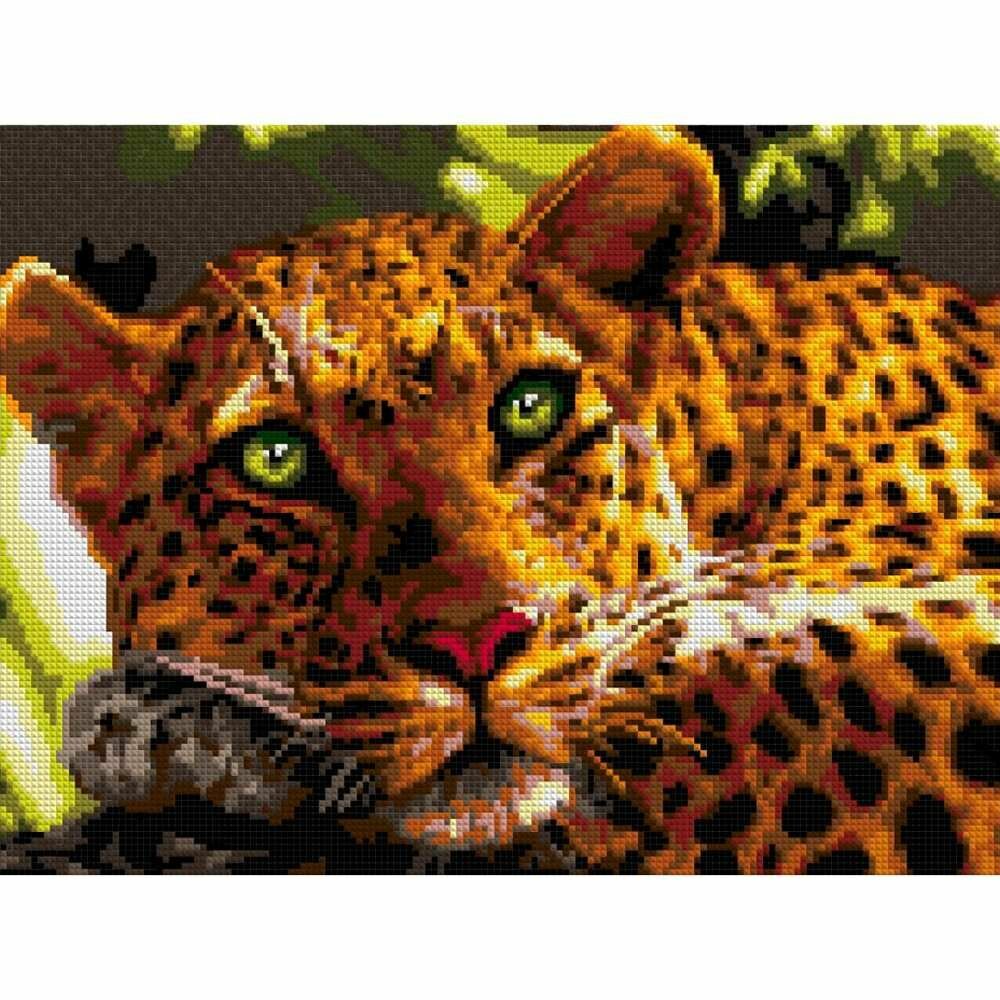 Алмазная мозаика лори 30х40 см, полное заполнение "Леопард"