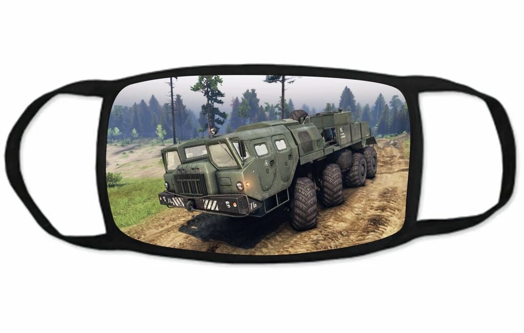 Маска защитная тканевая на лицо Spintires, Спинтайрес №4, Детская - 18 на 10 см