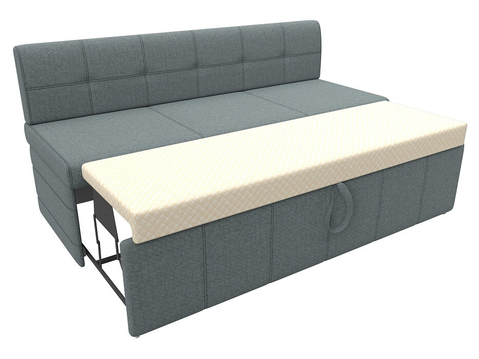 Диван кухонный прямой Лео, рогожка, механизм дельфин, Амур серый, 182x64x81см. Хит Диванов