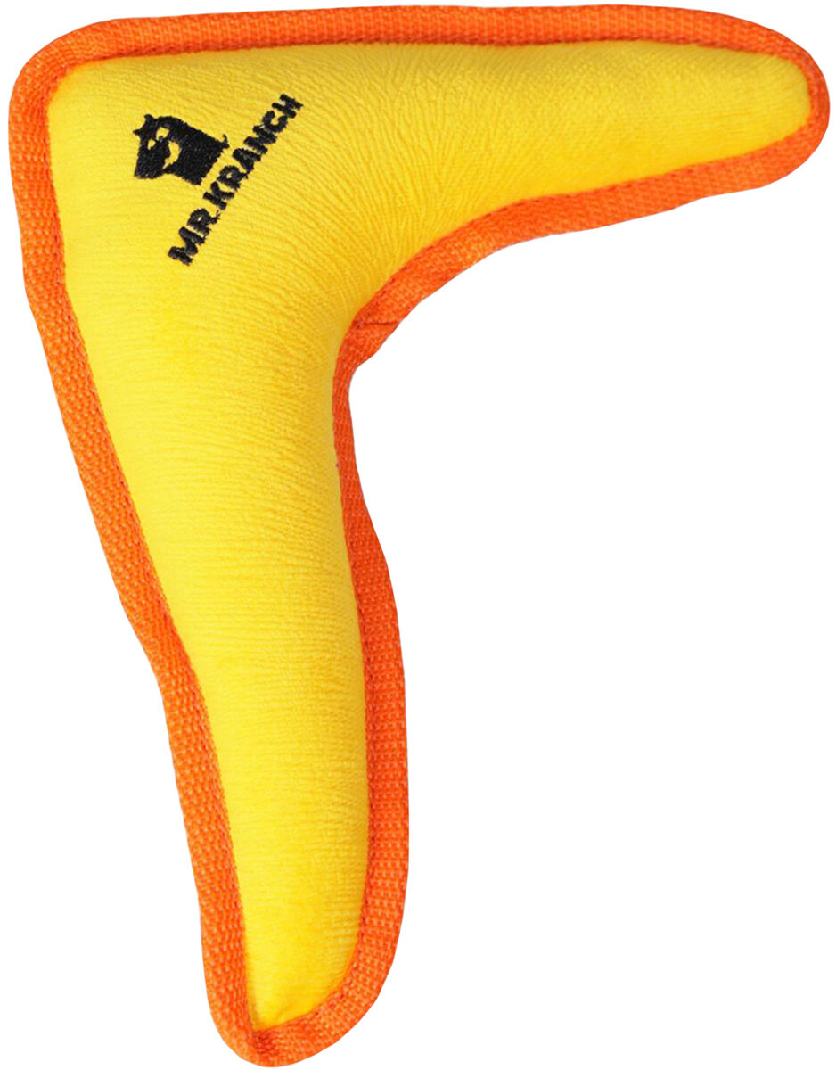 Игрушка для собак Mr.Kranch Бумеранг с пищалкой желтый 34 х 28,5 х 6,5 см (1 шт)