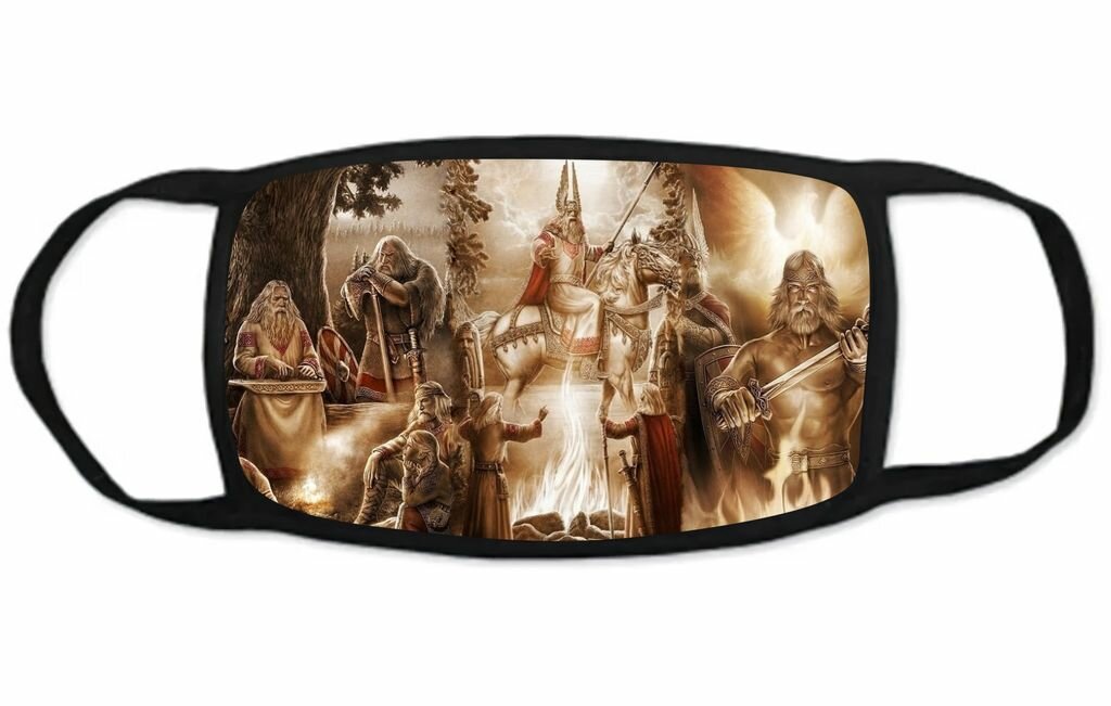 Маска защитная тканевая на лицо Славяне, Славянские №3, Детская - 18 на 10 см