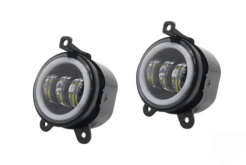 Фара противотуманная ZF-5279-LED со светодиодами белая с белым ходовым огнем на Приору (90*90*67MM) 12V-30W