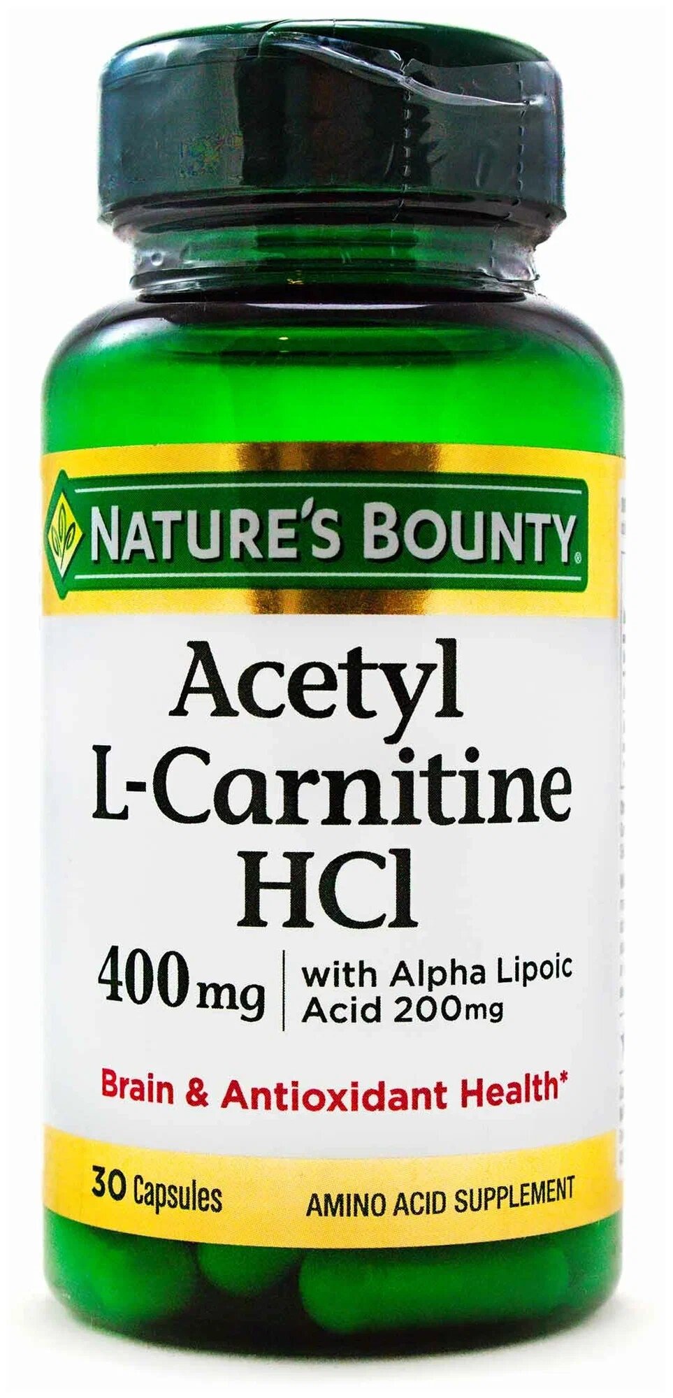 Nature's Bounty Acetyl L-Carnitine HCI 400mg with Alpha Lipoic Acid 200mg (30 капс)