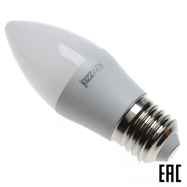 Лампа светодиодная "свеча" х/б свет 9Вт 5019065 PLED-SP C37 9W E27 4000К Jazzway (5 шт. в комплекте)