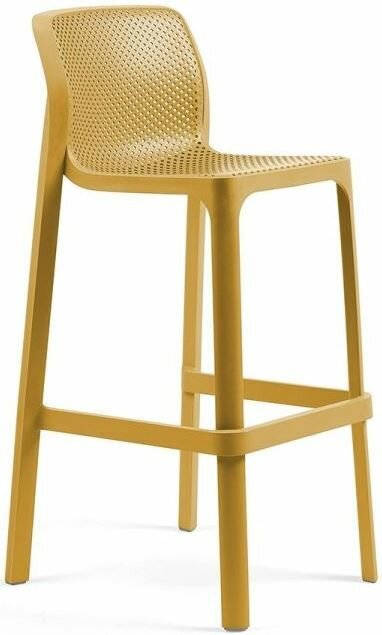Стул пластиковый барный Net Stool Nardi желтый, пластик, твердое сиденье, без подлокотников