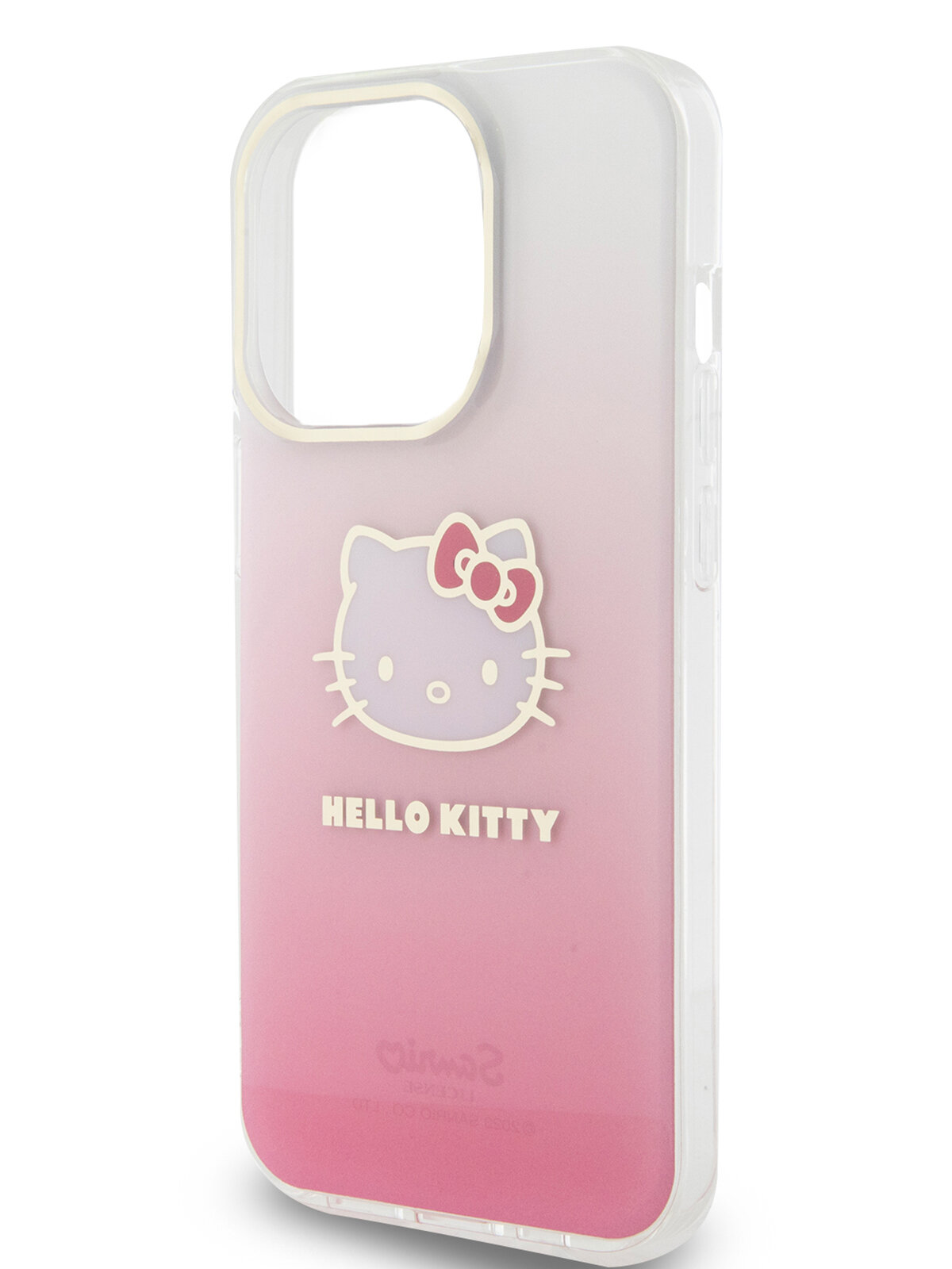 Hello Kitty для iPhone 15 Pro чехол PC/TPU Kitty Head Gradient Hard Pink