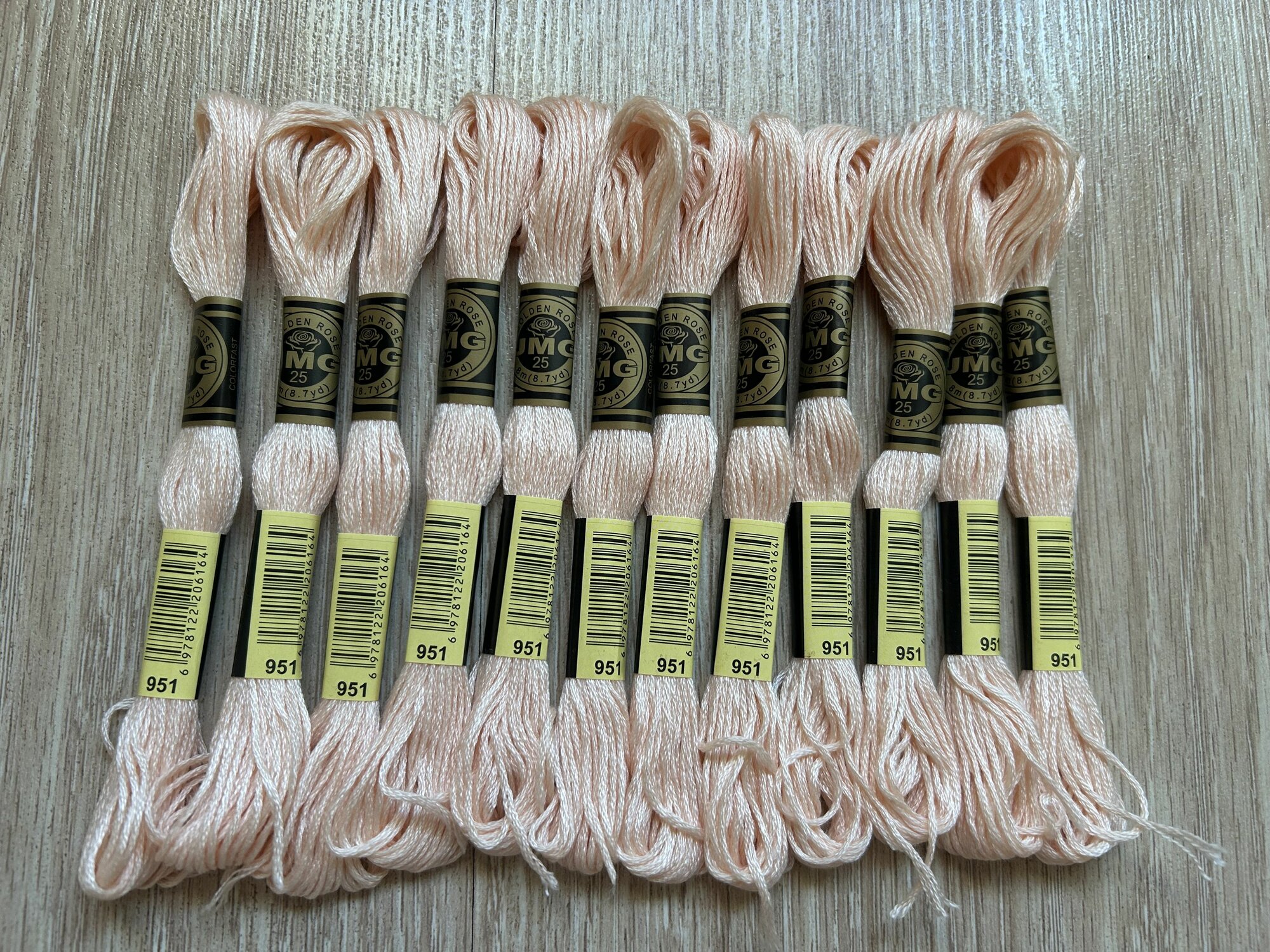 Нитки для вышивания JMC мулине (150-3866) 100% полиэфир 12 штук x 8 м