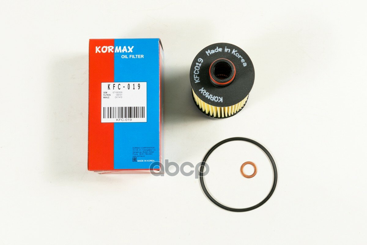 Фильтр масляный (картридж) (MAHLE OX1141D) KORMAX арт. KFC019