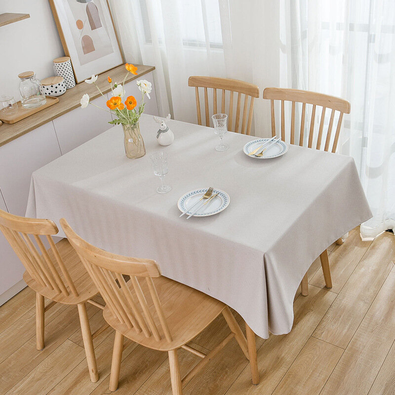 Толстая хлопковая льняная ткань, однотонная скатерть, большая скатерть для конференц-стола, современная льняная скатерть, простая однотонная скатерть для обеденного стола