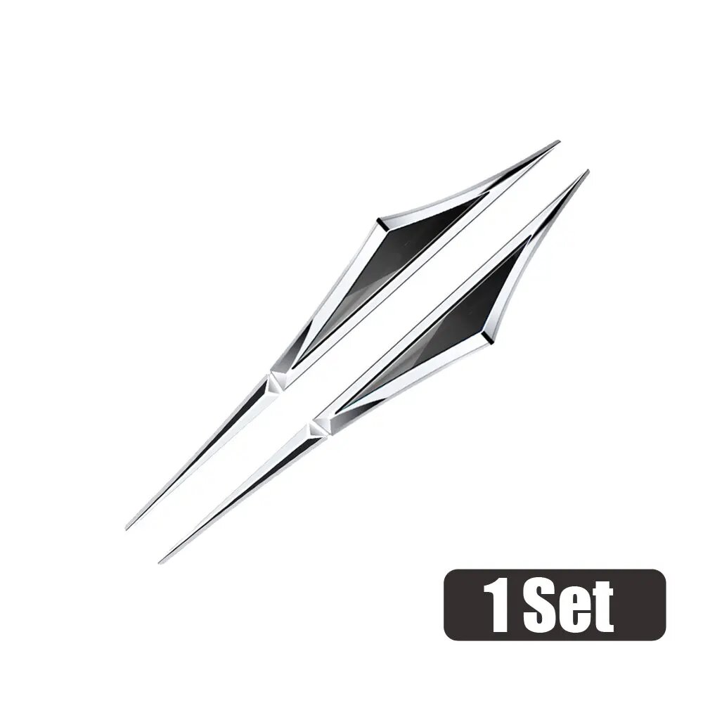 Декоративные панели в виде листьев автомобиля, наклейки для передней двери, боковых крыльев автомобиля, металлические Стикеры для стайлинга автомобиля, аксессуары для внешней части автомобиля, 1 комплект