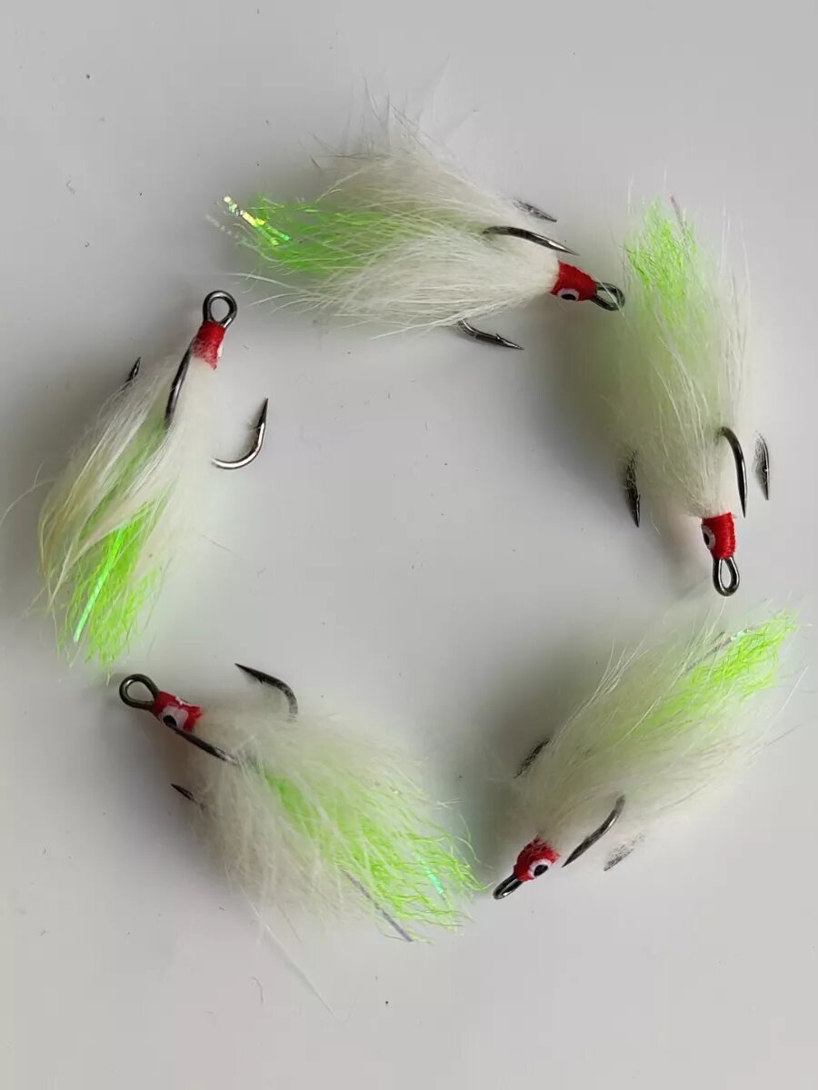 Стример на жереха на тройнике шартрез - 5 шт.