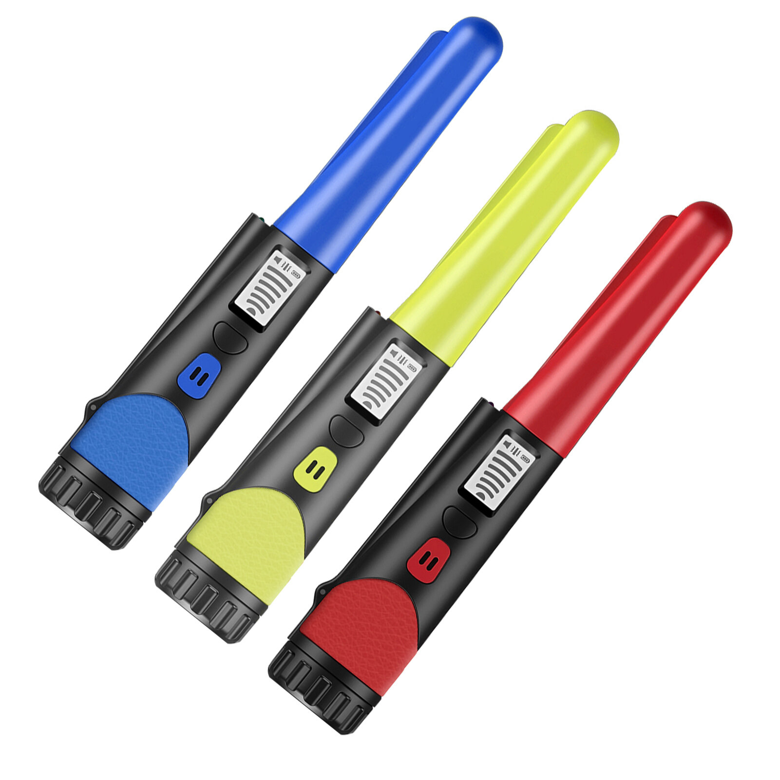 Металлоискатель, Портативный Высокочувствительный Металлоискатель С Однокнопочным Светодиодным Индикатором, Детектор Золота с Тканым Чехлом-Кобурой (желтый)