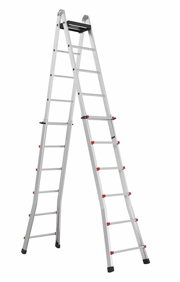 Телескопическая Алюминиевая Лестница Svelt Scalissima 11+11 R, Длина 3.52-5.80 М, Нагрузка 150 Кг.