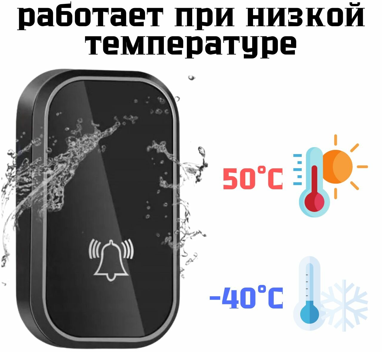 Беспроводной кинетический звонок ArmaControl AS-N1-Black (Работает без батареек)