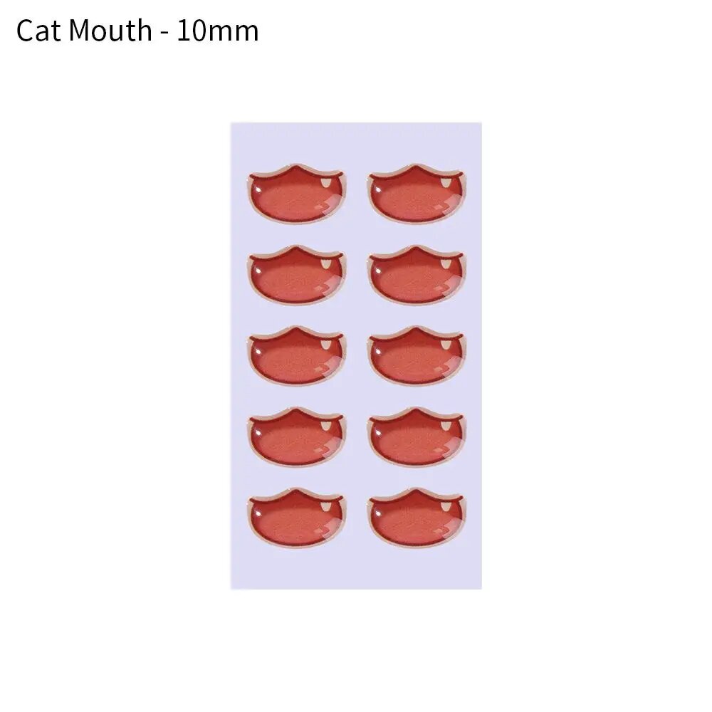 10 шт. наклейки на рот, разные стили, милый мультфильм, аниме, фигурка куклы, орган, наклейки, сделай сам, стеклянная бумага, аксессуары для кукол