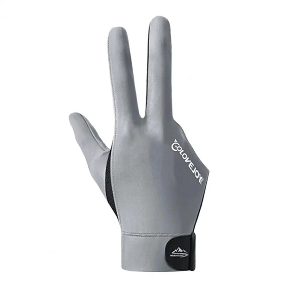 Серые перчатки для бильярда Gloveone, 3 пальца