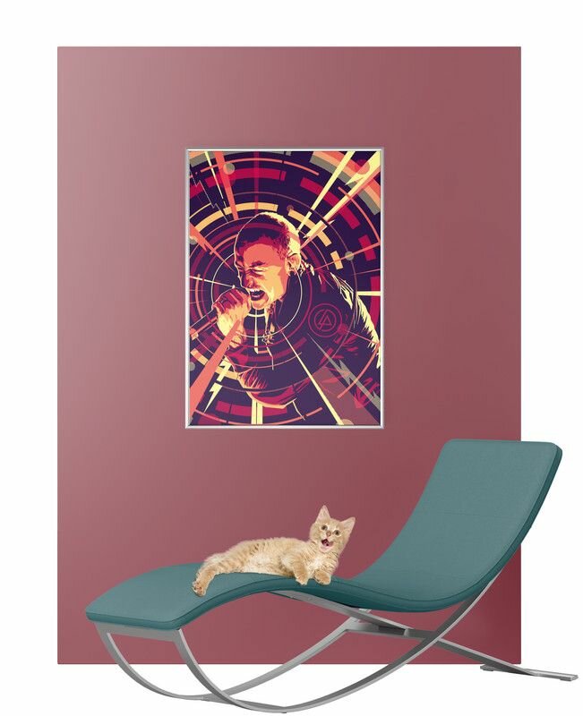 Постер Честер Беннингтон, Linkin Park, в раме, А2 (60х42 см), постер плакат