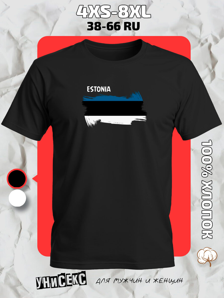 Футболка с принтом флаг Эстонии Estonia