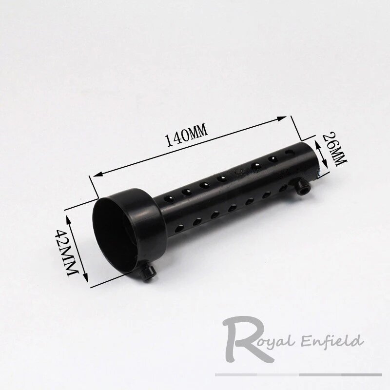 Универсальный выхлопной глушитель для мотоцикла, перегородка из нержавеющей стали для глушителя, 35 мм, 42 мм, 45 мм, 48 мм, 60 мм Черный, 42X140