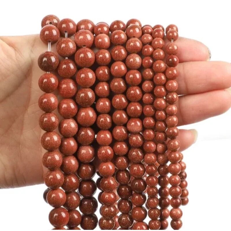 Натуральные каменные бусины Агат Малахит Лазурит Нефрит Коричневый, 6mm approx 30pcs, Gold Sandstone