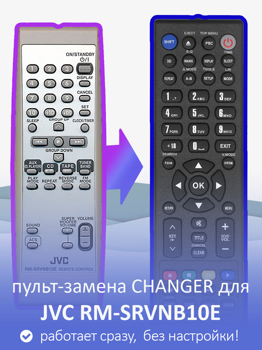 Пульт-замена для JVC RM-SRVNB10E