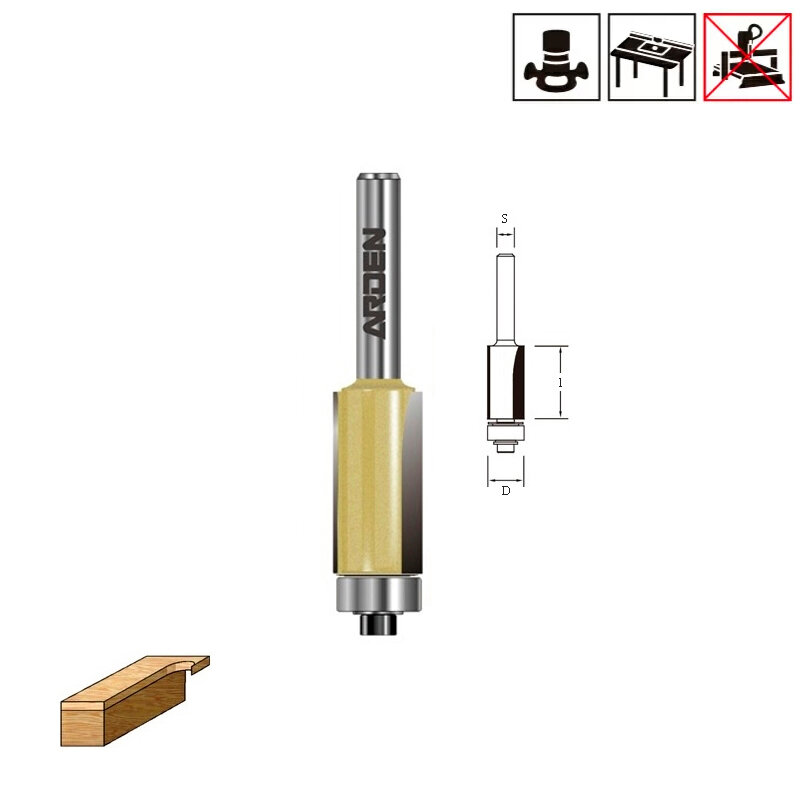 Фреза обгонная (нижний подшипник) Z=2 D=9.53x12.7x57 S=8 ARDEN 151809-НИ