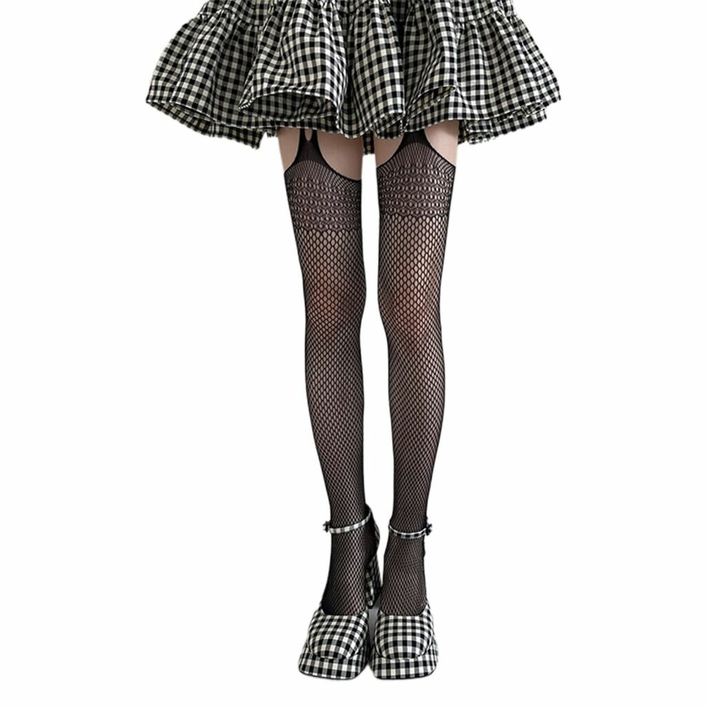 Y2k hot girl кружевные чулки с подвязками, кружевные нижние чулки-1