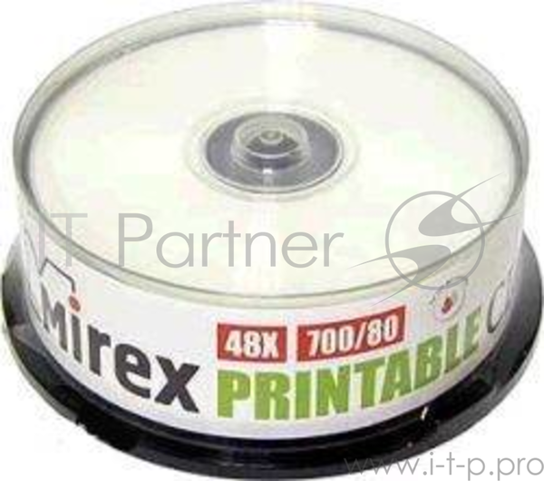 Диск Cd-r Mirex 700 Mb, 48х, Cake Box (25), Ink Printable (25/300) .