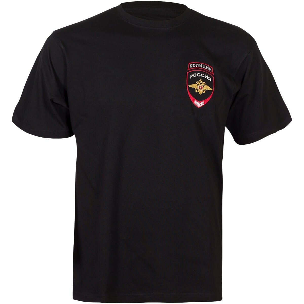 Футболка полиция россии МВД вышитая черная