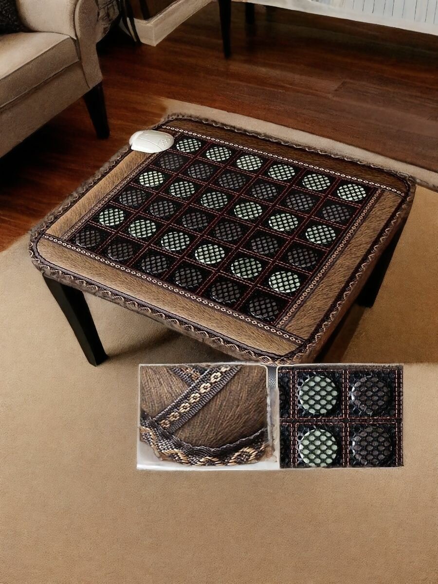 Турмалиново-нефритовый коврик, 45х45см, тепловой от 30 до 70 градусов, подарок для офиса.