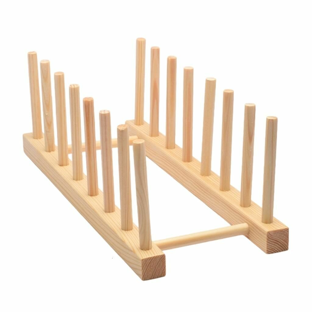 Деревянная подставка для посуды многоярусная полка для кухонной столешницы хранение чашек и тарелок, Седьмой этаж