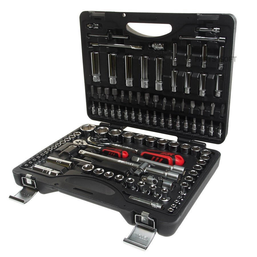 Набор головок торцевых и вставок 1/4 & 1/2 6-гранных (в кейсе) 110 предметов от официального дистрибьютора, JTC, артикул JTCH110BB72