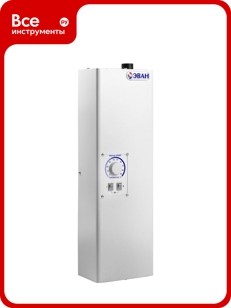 Котел Эван Warmos Start, электрический с мощностью 12 кВт, для отопления помещений до 120 м²