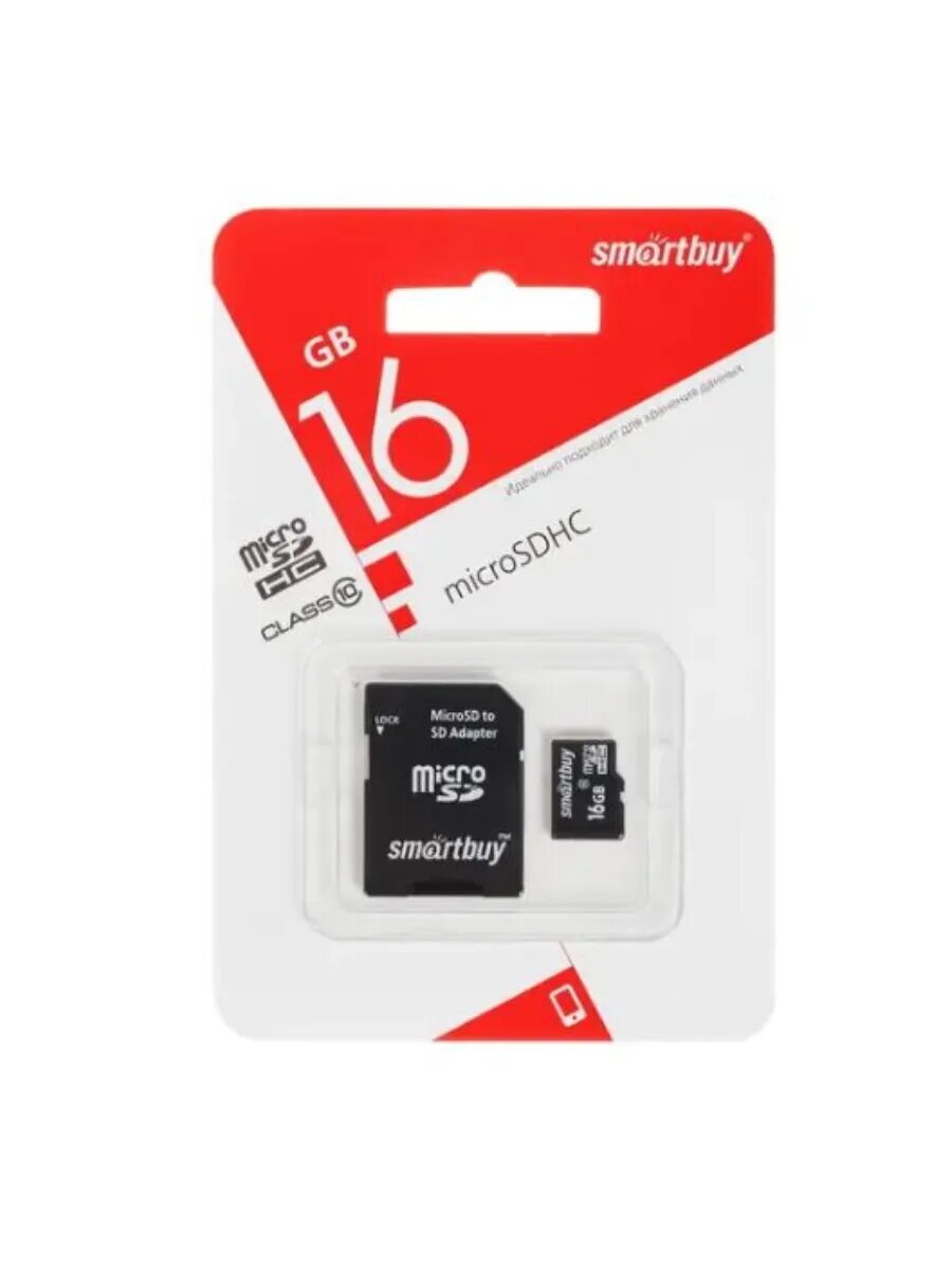 Карта памяти SB16GBSDCL10-01LE microSDHC 16 ГБ - Class 10