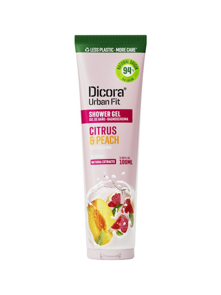 Гель для душа DICORA URBAN FIT экстрактами цитруса и персика 100 мл