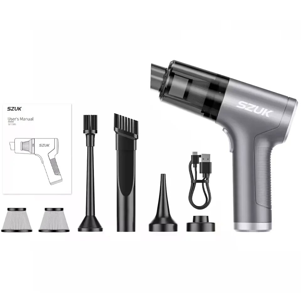 SZUK 98000PA Автомобильный пылесос Clenaer Mini Cordlees Мощная беспроводная ручная машина Cleinang Автомобильный очиститель Портродные вакуумные чистки Basic 2hapa