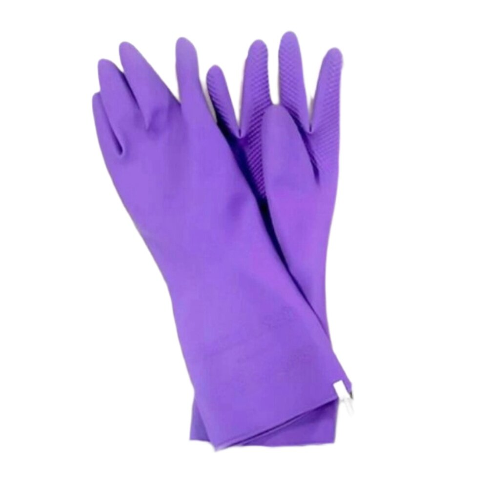 Перчатки Clean wrap Lace Latex Gloves, укороченные, с крючками для сушки, фиолетовые, размер L, 1 пара
