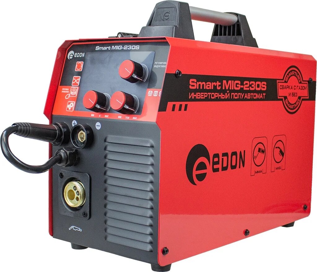 Сварочный инвертор Edon Smart MIG-230S, MMA, MIG/MAG, сварочный ток: 20-230 А, диаметр электрода: 2–4 мм