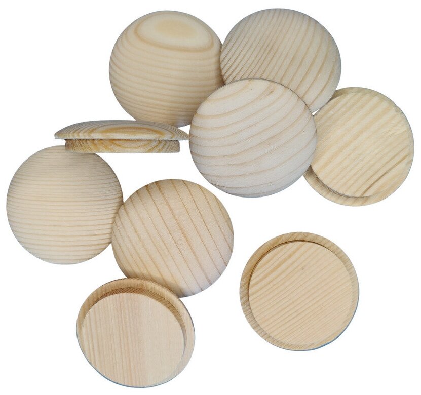 Заглушка деревянная на отверстие, D 35 мм, сосна (20 шт/уп).