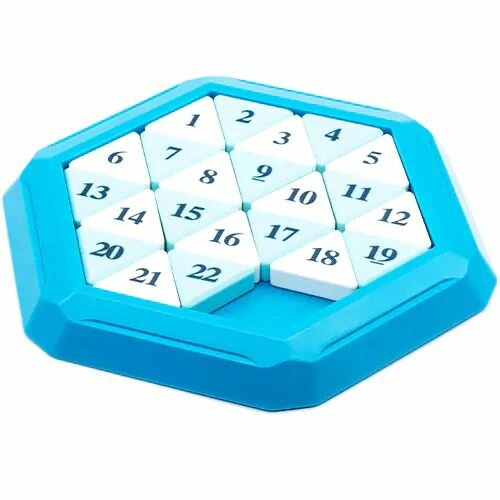 Головоломка пятнашки / QiYi MoFangGe Hexagonal Klotski Бело-синий / Антистресс игра