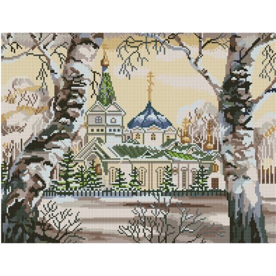 Алмазная мозаика Три Совы Собор, 40х50 см