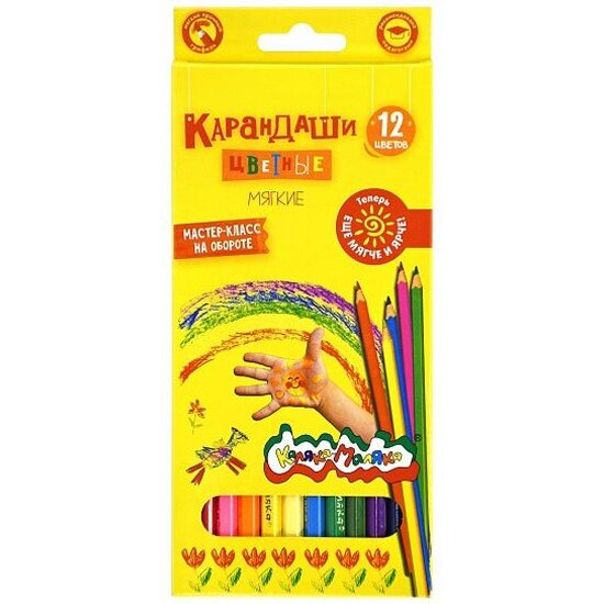 Набор цветных карандашей Каляка-маляка 12 цв. шестигран. корп. дерев. карт. уп.