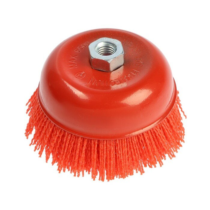 Щетка нейлоновая для УШМ тундра, «чашка», М14, 125 мм