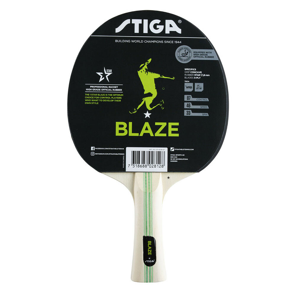 Ракетка для настольного тенниса Stiga Blaze Wrb Acs Ittf 1211-6018-01, Ittf накладка