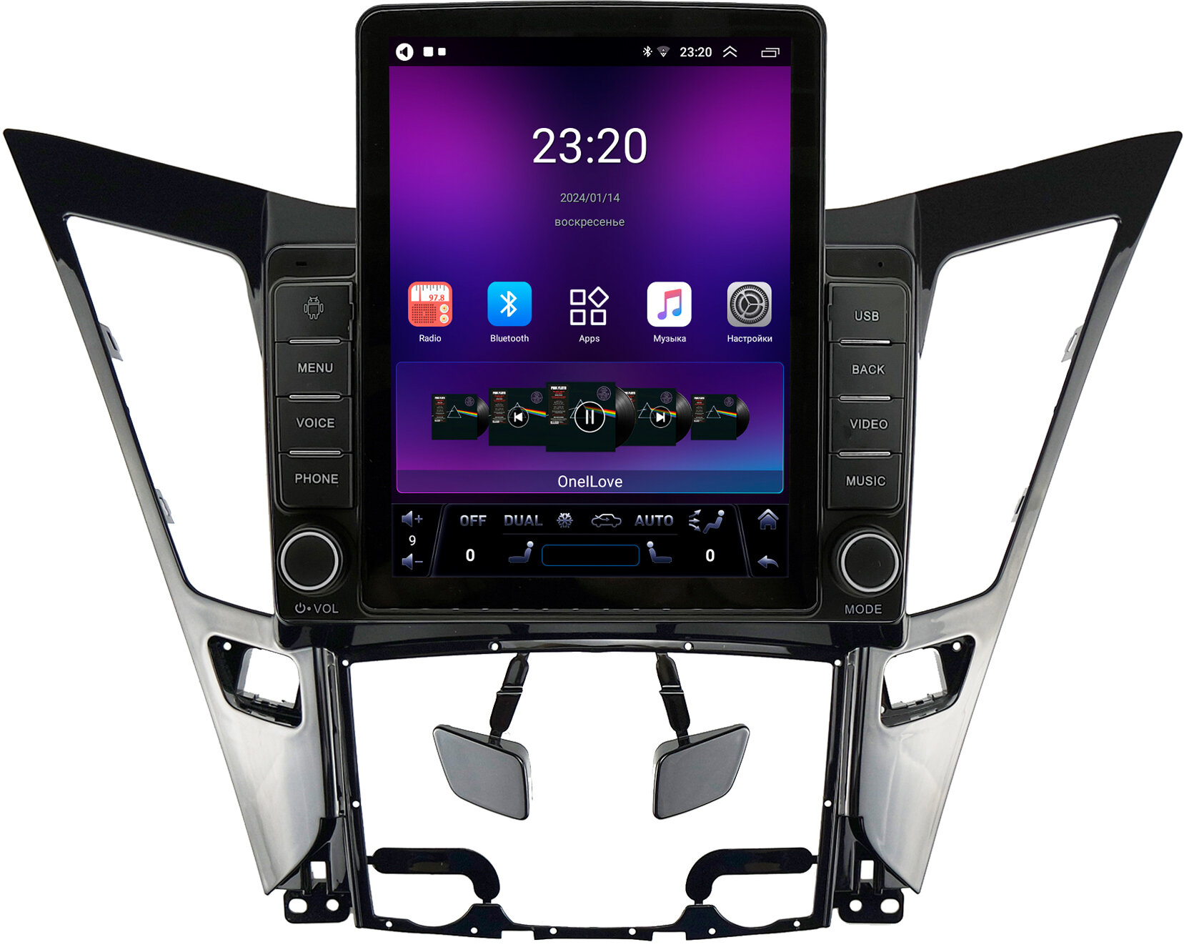 Штатная магнитола Hyundai Sonata 6 (YF) 2009-2014 Canbox GTR095-9114 на Android 10 (QLed, 4/64, DSP, CarPlay)